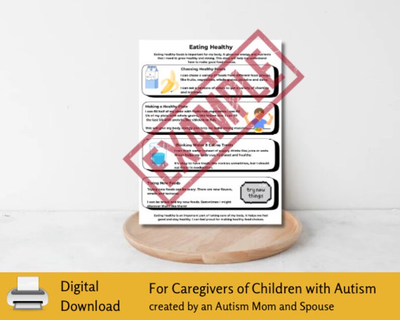 Social Story and Sticker Reward Chart, Kids Healthy Eating Bundle ...