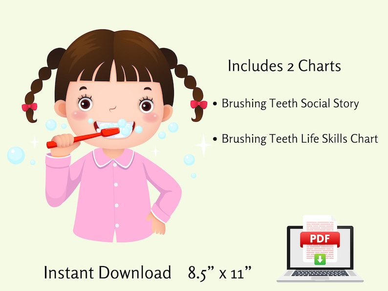 ASD Visual Aids, Brushing Teeth, Social Story and Picture Instruction ...