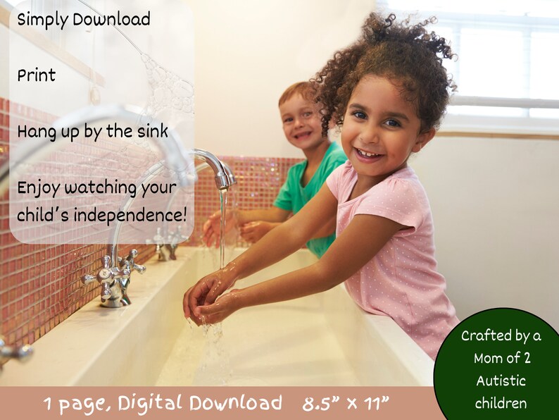 Social Story for Autism, Washing Hands Picture Story, Self Care ...