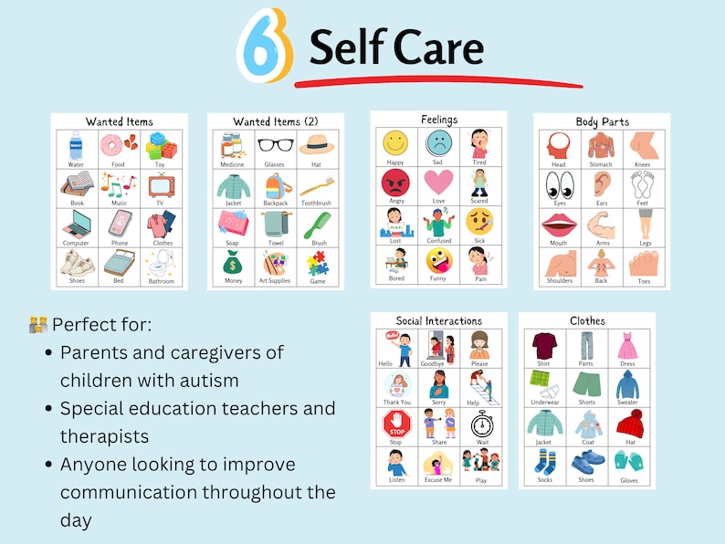 Visual Communication Boards Bundle for Autistic Children- Set of 14 ...