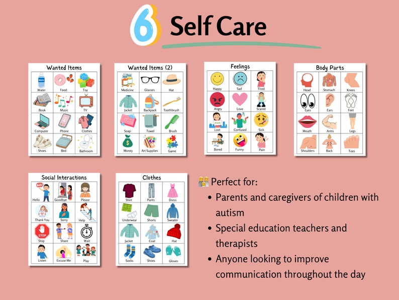 Visual Communication Boards Bundle for Autistic Children- Set of 14 ...