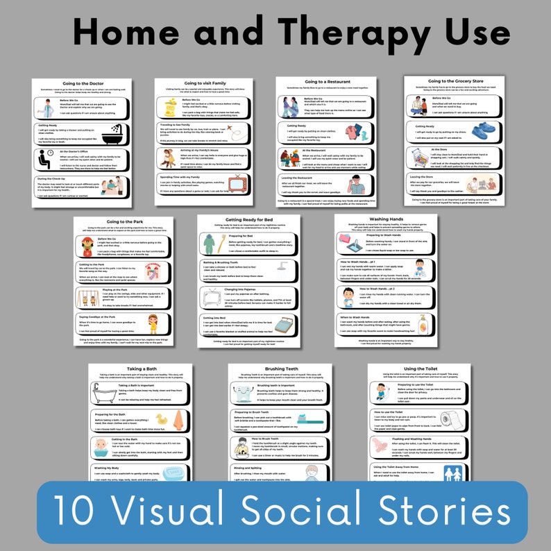 Visual Aids for Autism, Set of 20, Social Stories and Picture Charts ...