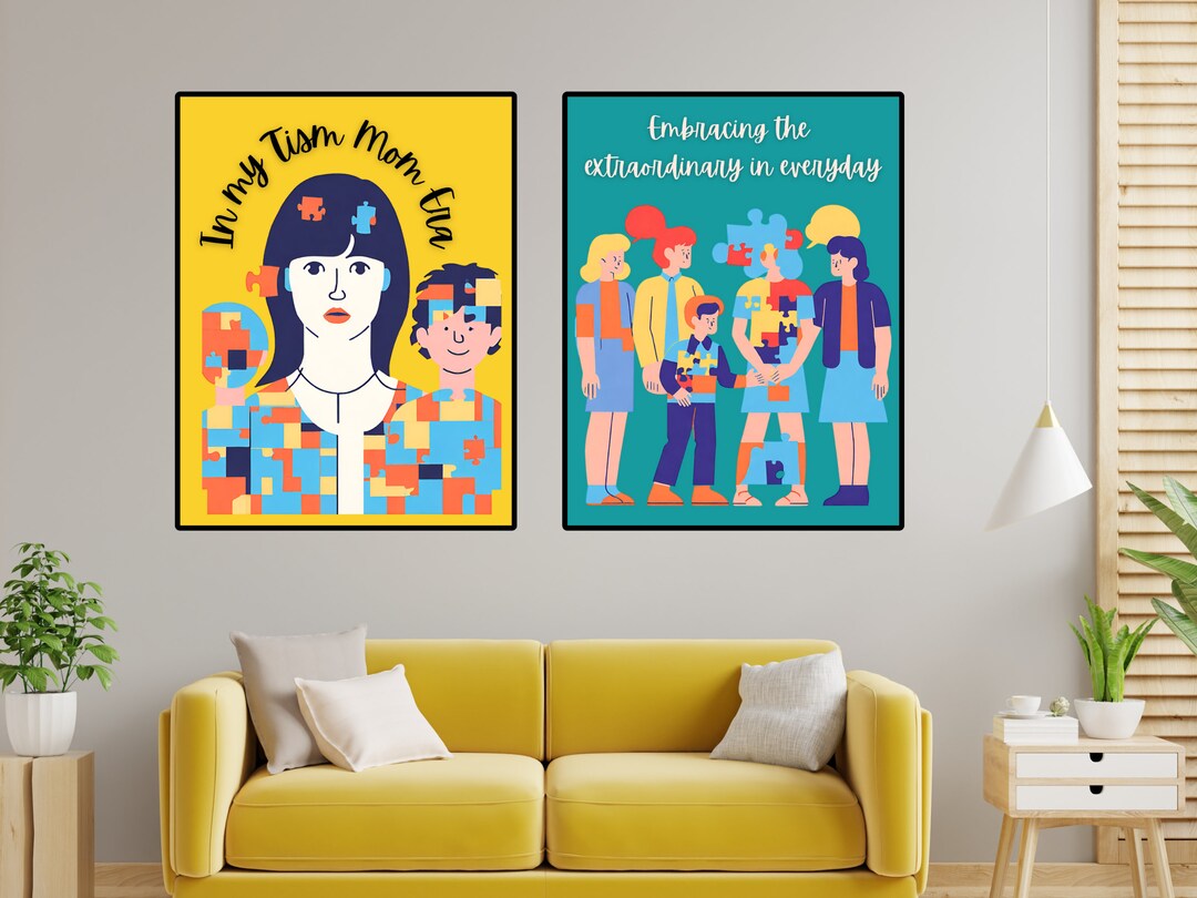 Retro Autism Wall Art, Set of 2 Prints, Vintage Inspired Graphic, Gift ...