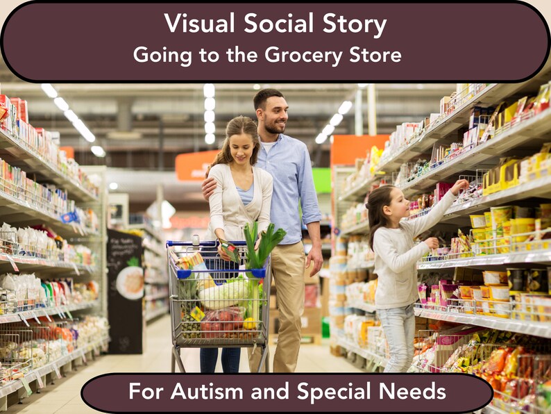Autism Social Story, Going to the Grocery Store Picture Guide, Kids ...