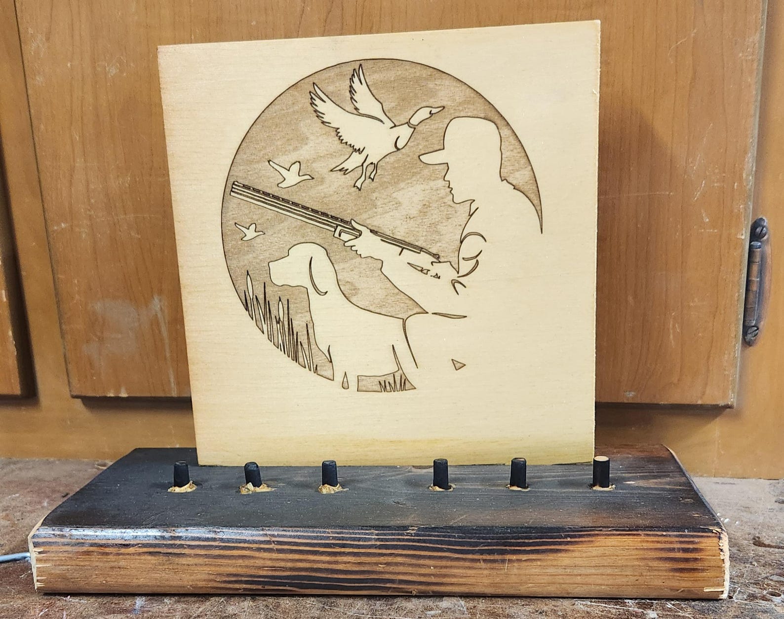 Wood Burned Engraved Square Duck Call Holder - Etsy