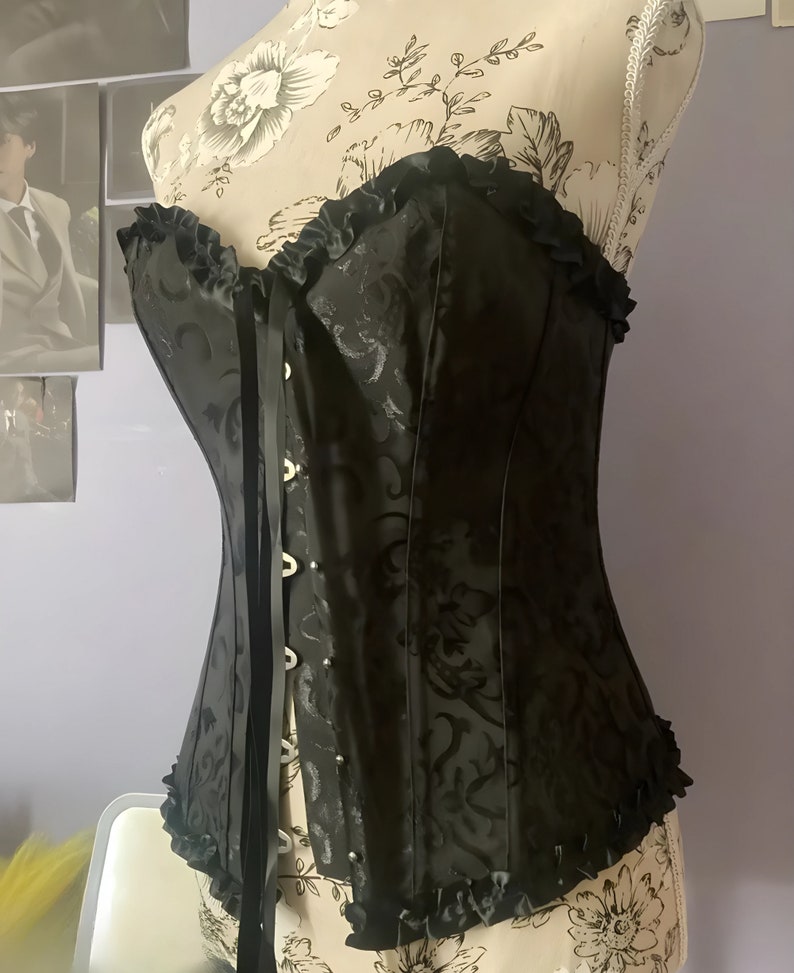 Gothic Vintage Floral Corset Top Renaissance Fair Plus Size Victorian ...