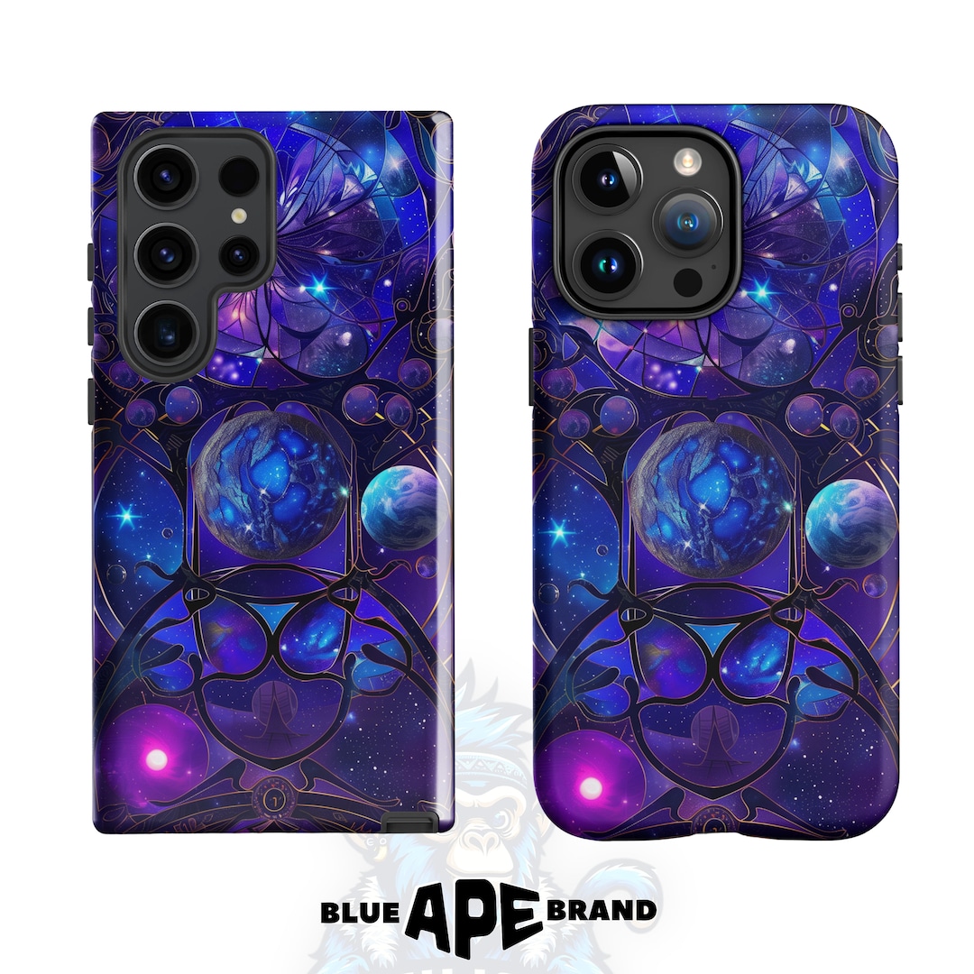 Cosmic Harmony Stained Glass Phone Case | iPhone & Samsung | Celestial ...