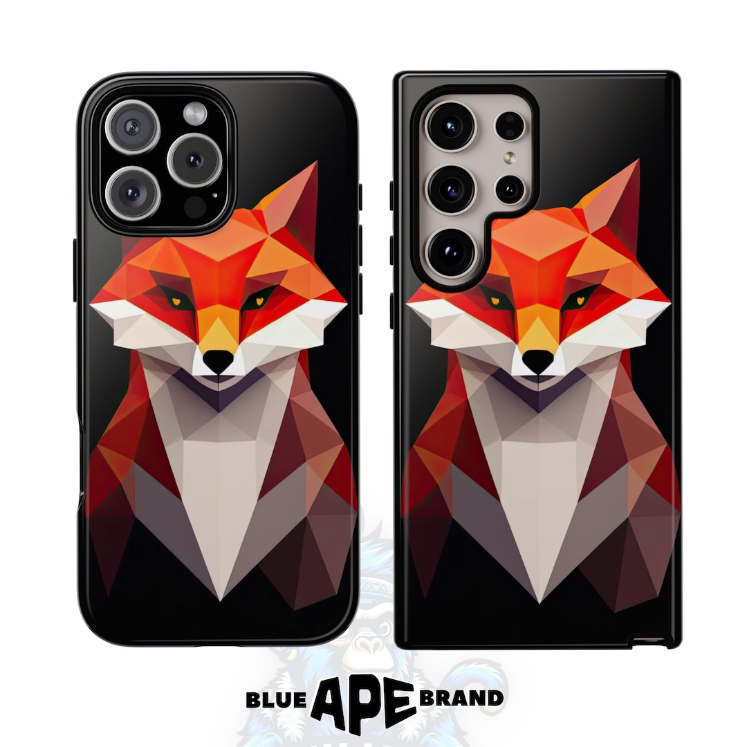 Geometric Fox Majesty Phone Case | Abstract Polygon Animal Design ...