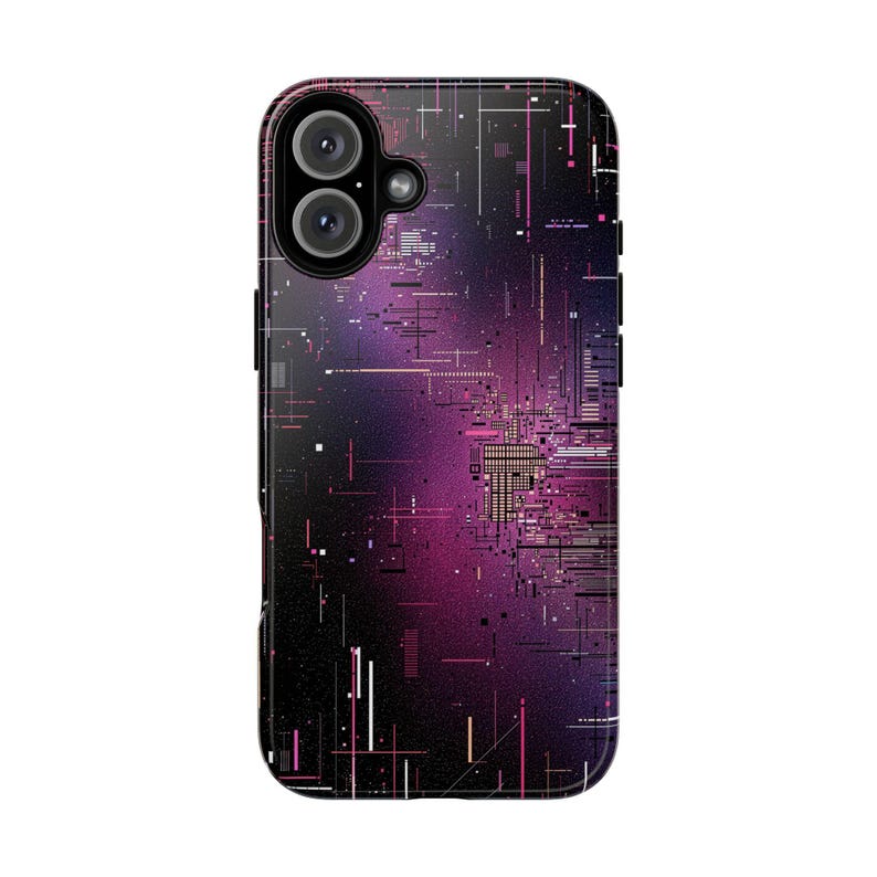 Cyberpunk Matrix Phone Case: Neon Circuit Grid, Futuristic Tech Art - Etsy