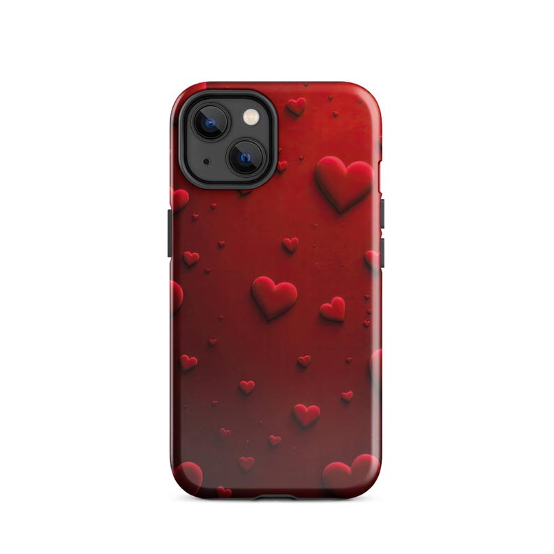 Red Hearts Phone Case: Romantic Valentine's Day Design - Etsy