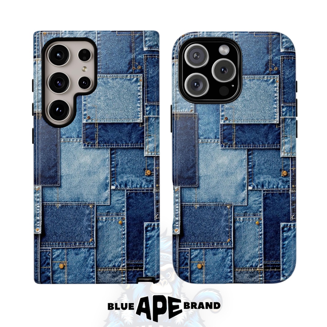 Denim Patchwork Phone Case: Blue Jean Fashion Cover - Etsy