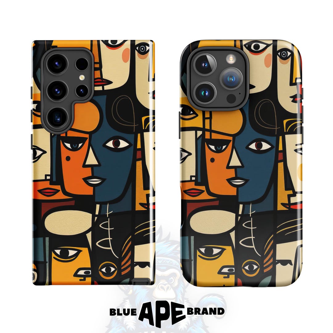 Cubist Faces Phone Case: Modern Art for iPhone & Galaxy - Etsy
