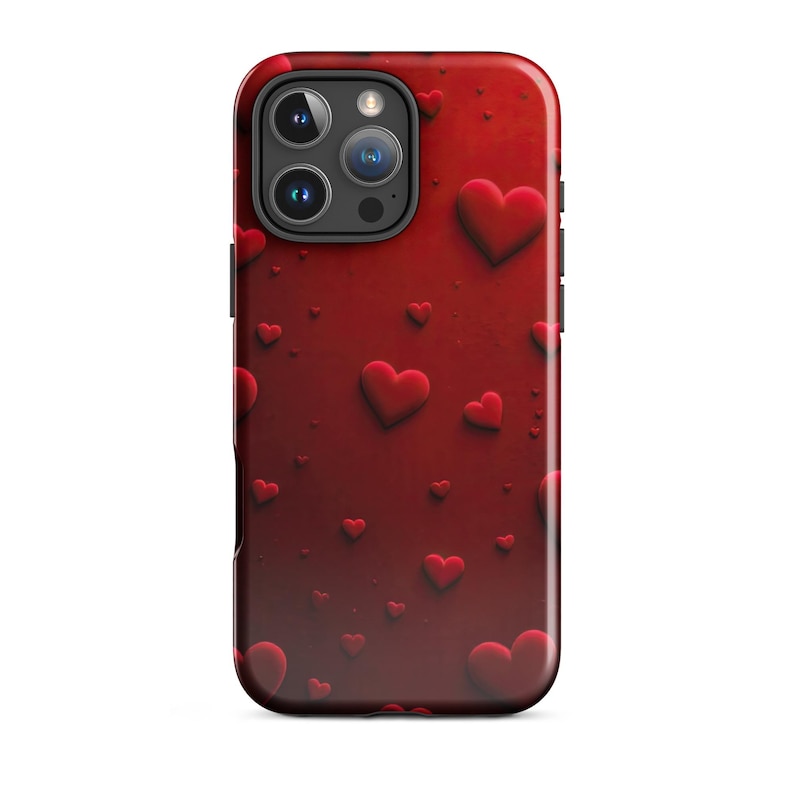 Red Hearts Phone Case: Romantic Valentine's Day Design - Etsy