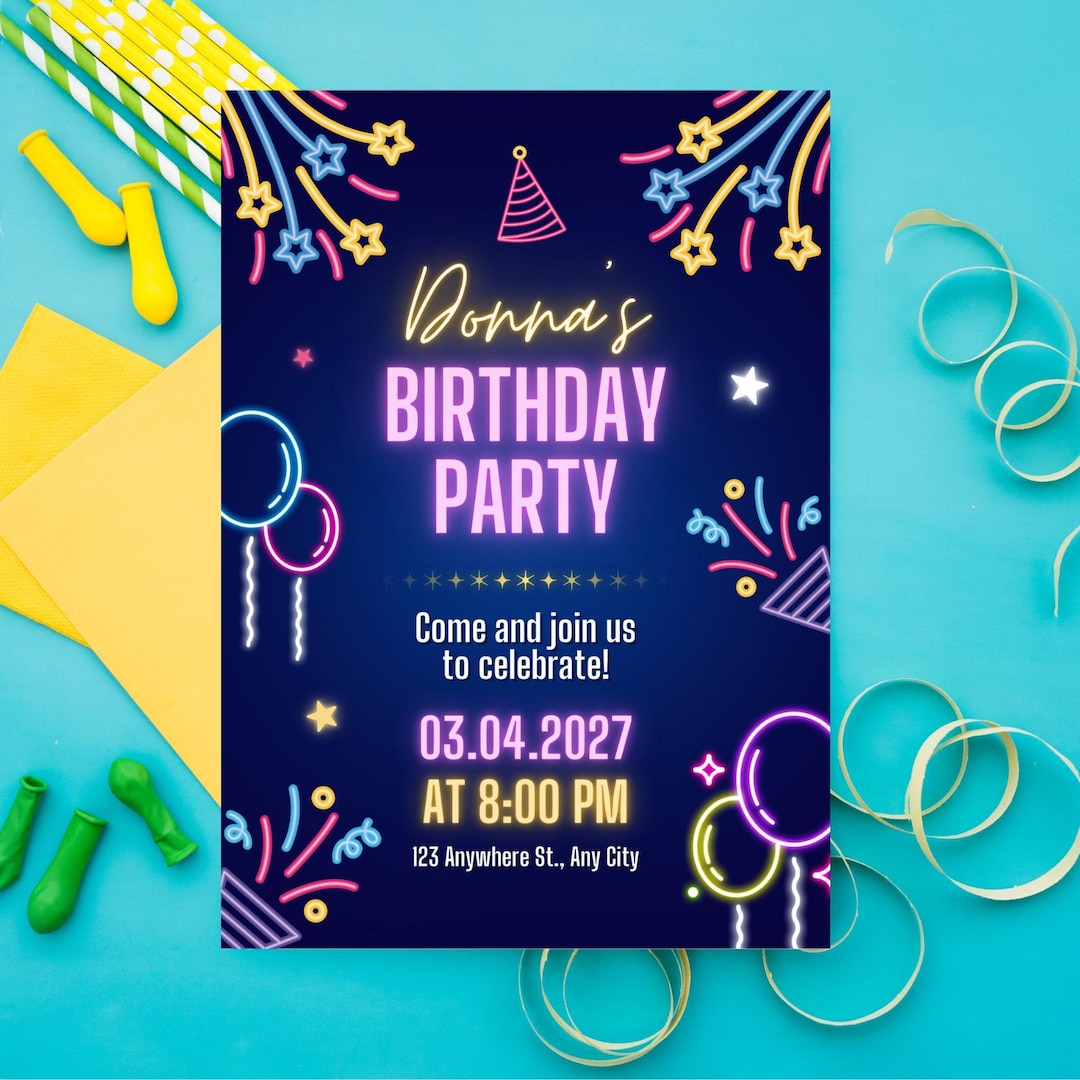 Editable Digital Birthday Invitation | Kids Birthday Party Invite ...