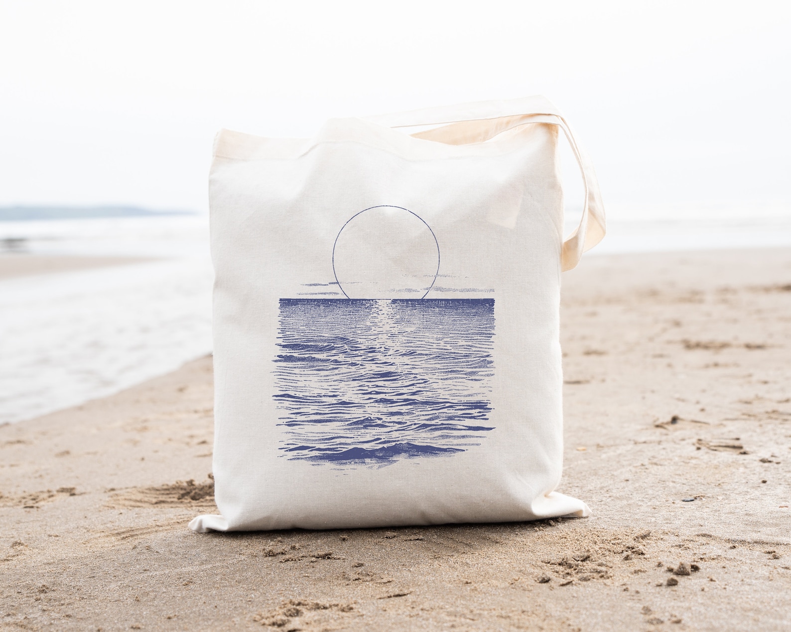 Beach Sunset Aesthetic Tote Bag, Minimalist Sunset Totebag, Sunset ...