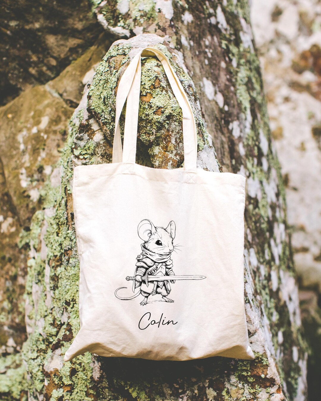 Mythical Mouse Soldier Customizable Tote Bag, Bloomburrow Gift Ideas ...