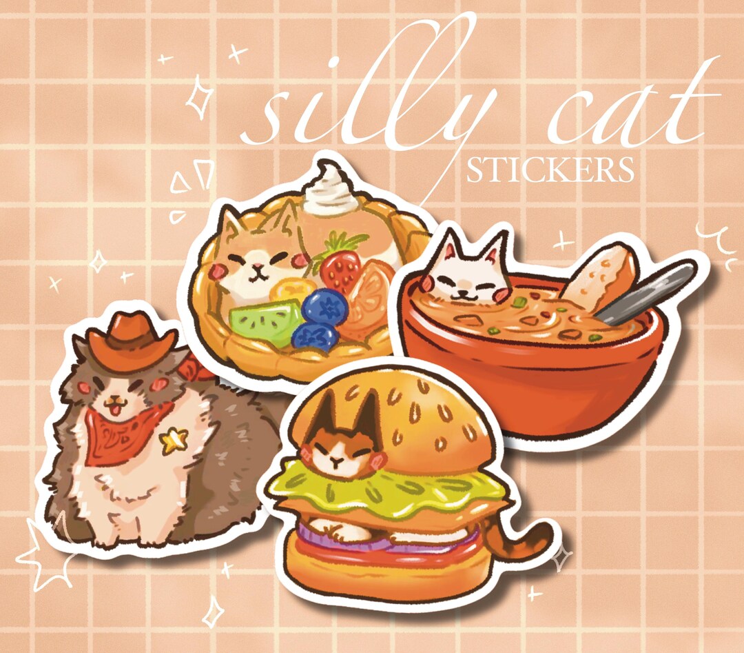 Silly Cat Vinyl Stickers! 3inches - Etsy
