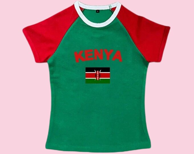 Vintage Kenya Crop Top Y2k Baby Tee 90's 2000's Kenya Cropped T-shirt ...