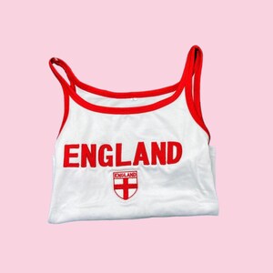 Vintage England Tank Top Y2k Crop Top 90's 2000's England Core Cropped ...