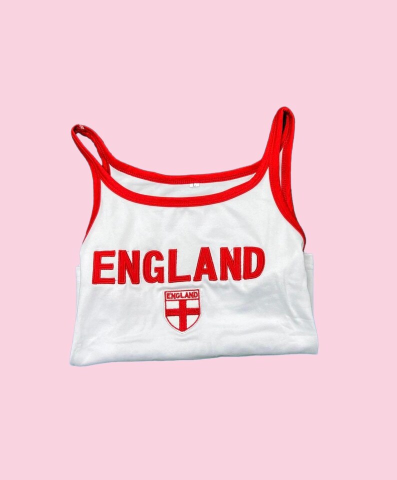 Vintage England Tank Top Y2k Crop Top 90's 2000's England Core Cropped ...