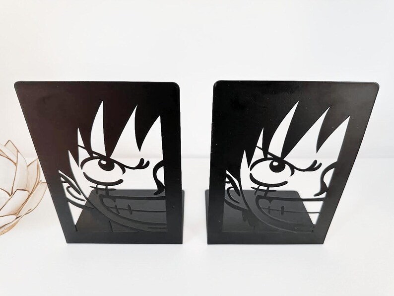 Set of 2 Luffy Manga Bookends | Metal Book Holder for One Piece Fans ...