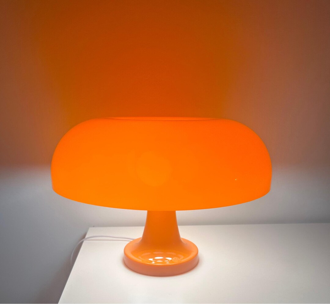 Orange Mushroom Lamp LED Lamp / Mushroom Table Lamp / Glass Mushroom ...
