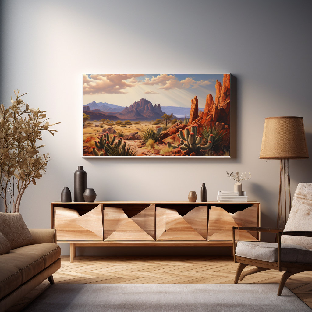 Arizona Sunset Desert Frame TV Art, Summer Art, Vintage TV Art, Desert ...