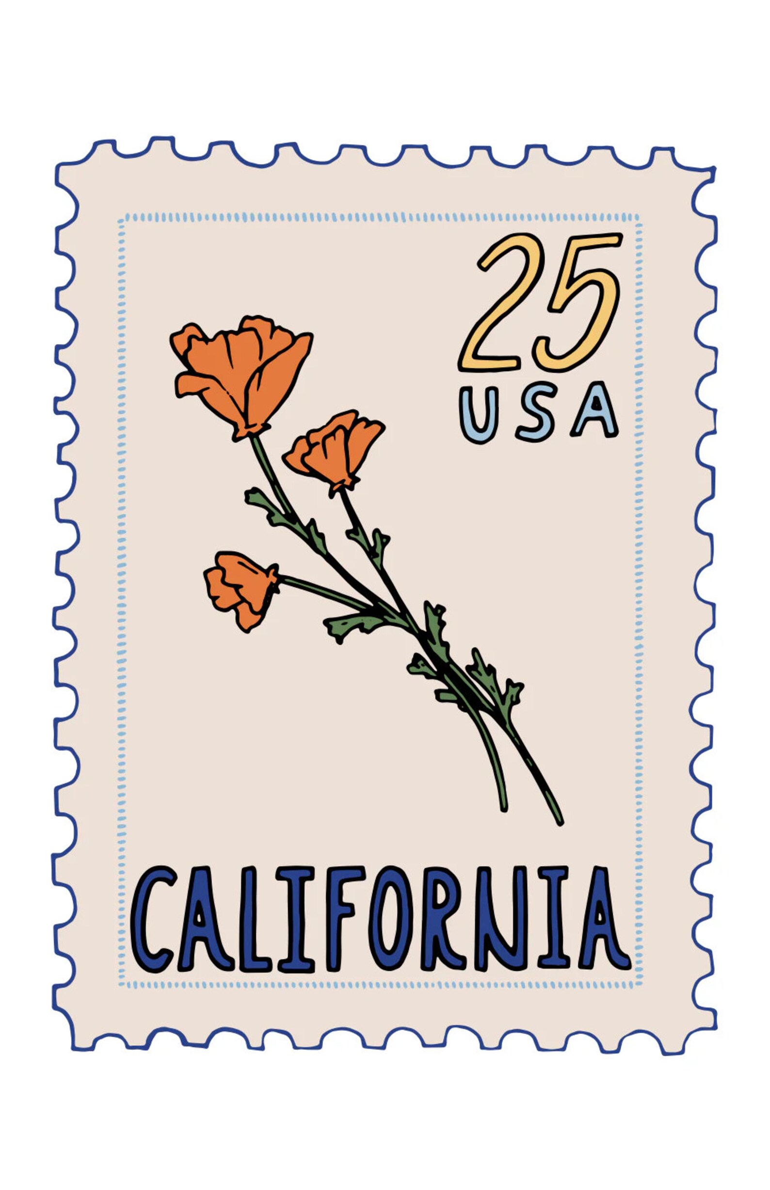 California Stamp - Etsy