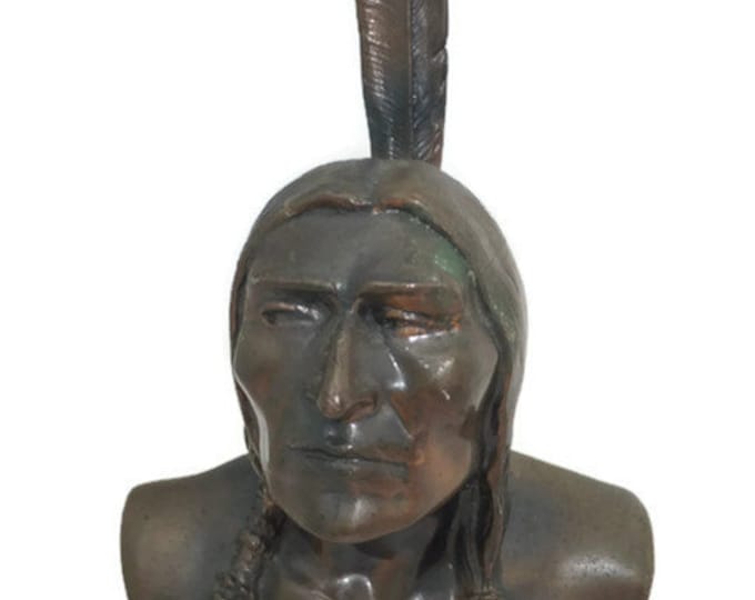 Vintage Shawmut Indian Bank - Shawmut Native American Bust Figurine ...
