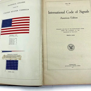 Rare Hardcover Book, International Code of Signals American Edition ...