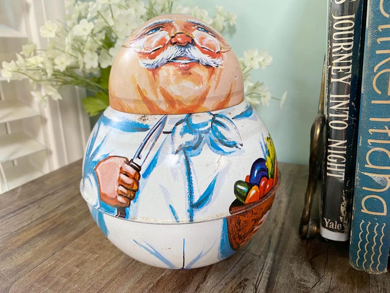 Vintage Chef Tin by Bristol Ware Division of Chein - Etsy