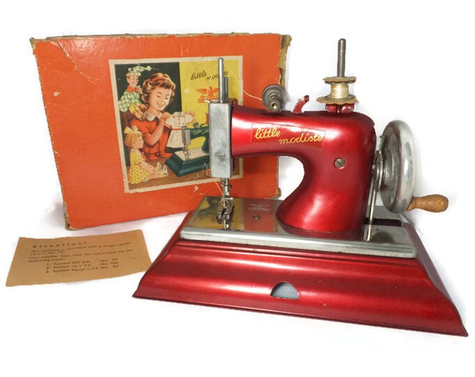 Vintage Toy Sewing Machine Childs Antique Retro Toy, Miniature Old ...