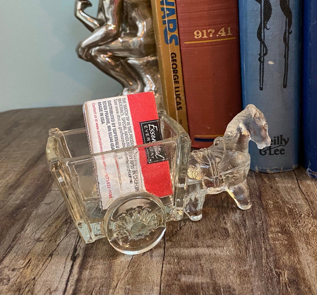 Vintage Glass Donkey Cart - Etsy