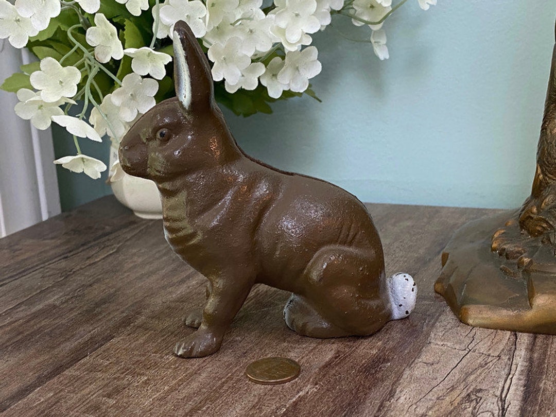 Vintage Cast Iron Hare Rabbit Coin Bank - Etsy