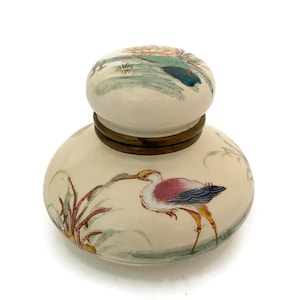Antique French Ceramic Inkwell With a Pond Scene by George Dreyfus ...