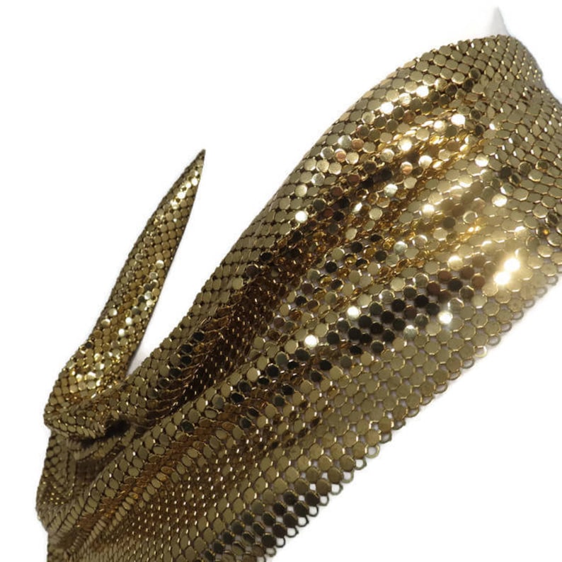 Vintage Whiting & Davis Gold Metal Mesh Scarf Necklace - Etsy
