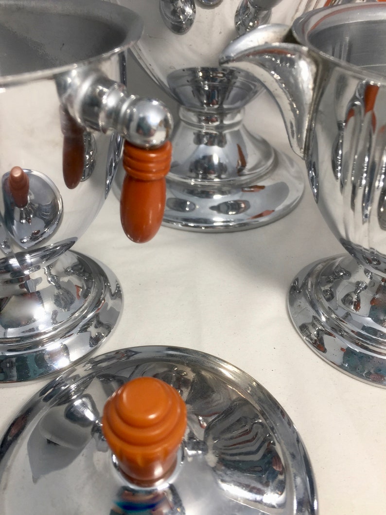 Vintage Chrome and Bakelite Coffee Serving Set Stainless | Etsy