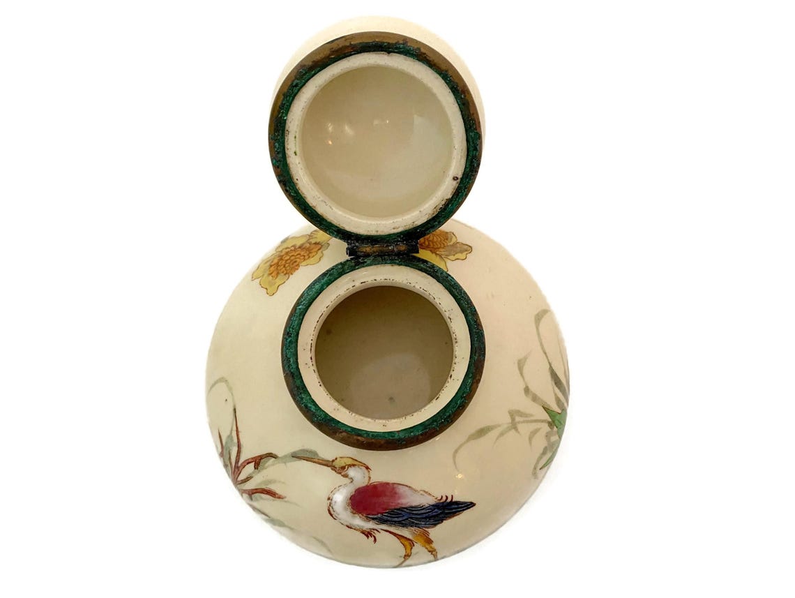 Antique French Ceramic Inkwell With a Pond Scene by George Dreyfus ...