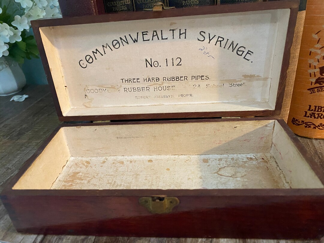 Vintage Wood Advertising Box, Commonwealth Syringes - Etsy