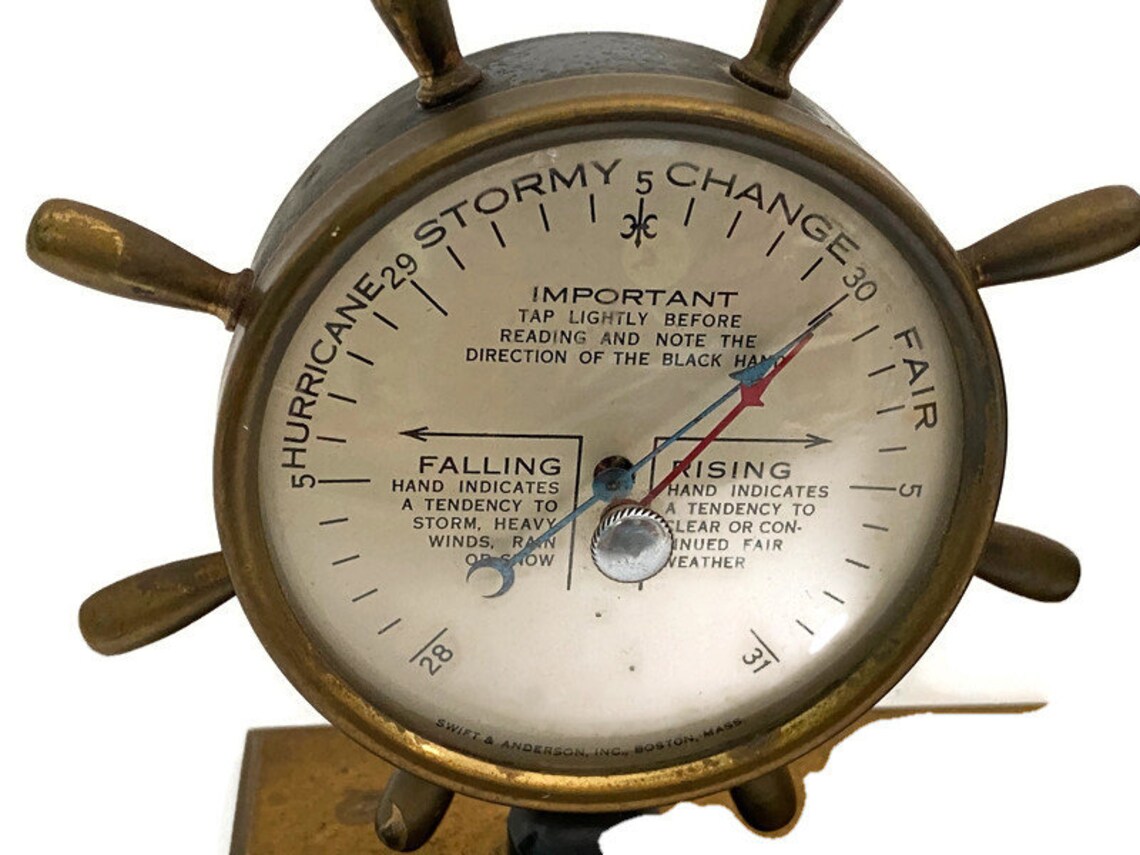 Vintage Barometer Thermometer Nautical Table Decor - Etsy