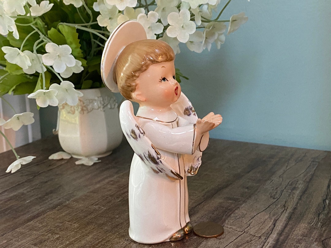 Midcentury Christmas Boy Angel Ceramic Figurine - Etsy