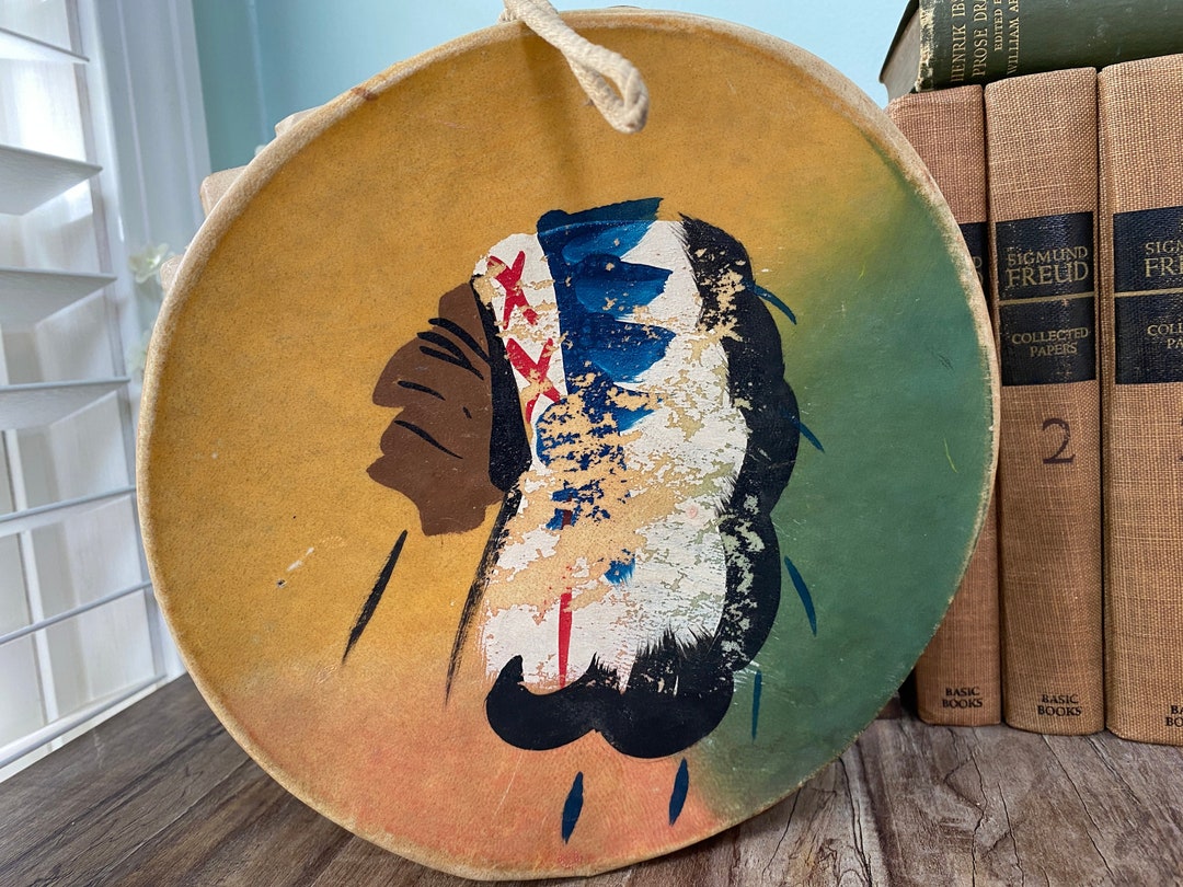 Vintage Native American Souvenir Tom Tom Drum - Etsy