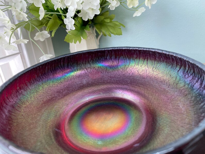 Antique Fenton Art Glass Limited Ruby Iridescent Stretch - Etsy