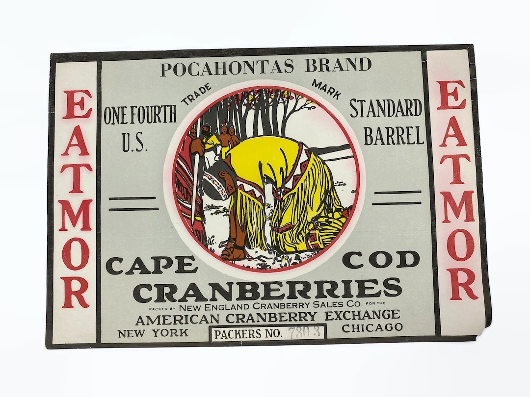 Vintage Cape Cod Cranberries Pocahontas Brand Crate Label - Etsy