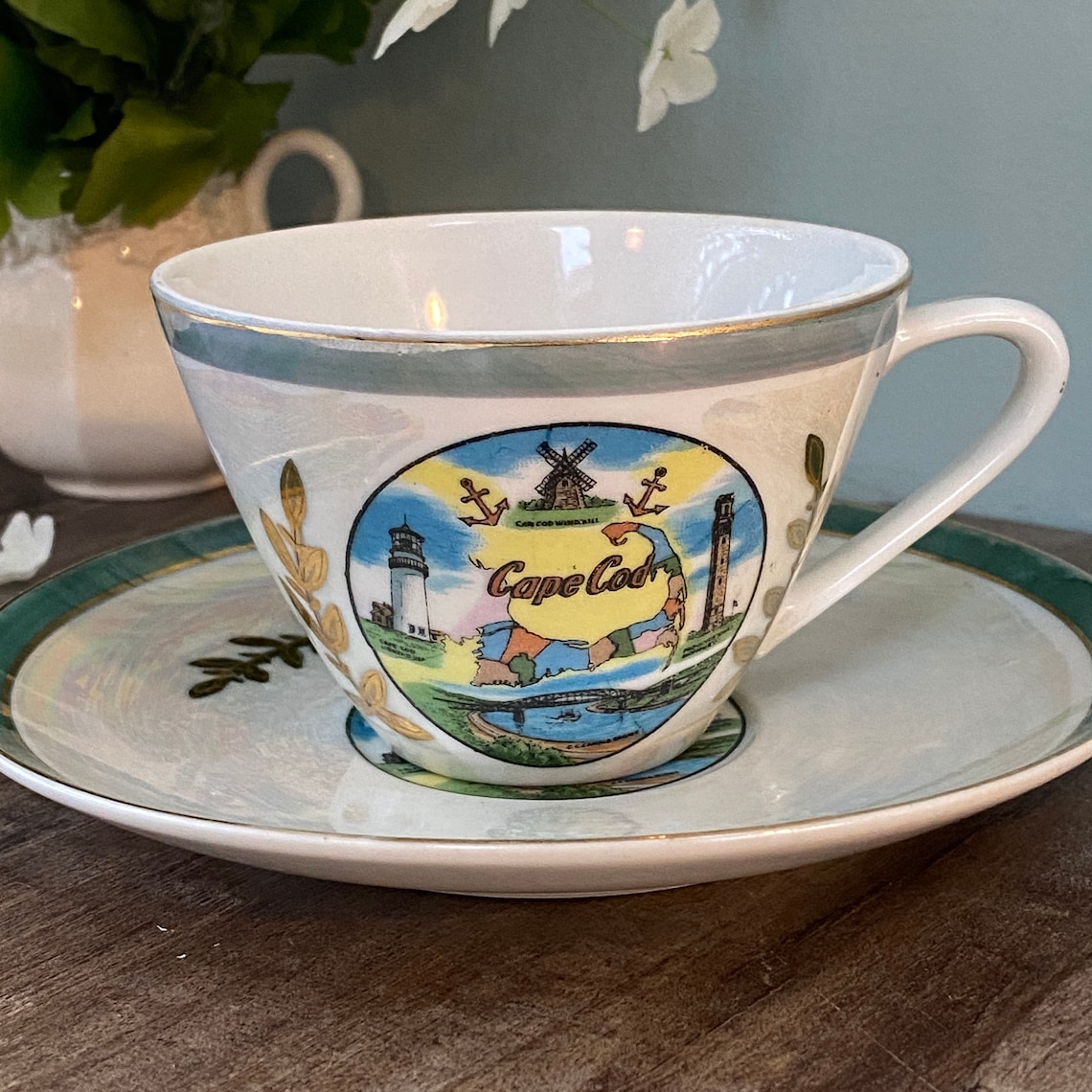 Vintage Cape Cod Massachusetts Souvenir Teacup and Saucer | Etsy