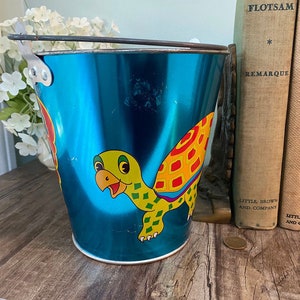 Vintage Tin Litho Beach Pail Toy by Ohio Art With Crab, Fish, and ...