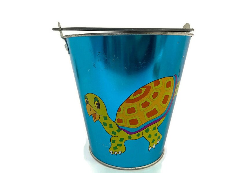 Vintage Tin Litho Beach Pail Toy by Ohio Art With Crab, Fish, and ...