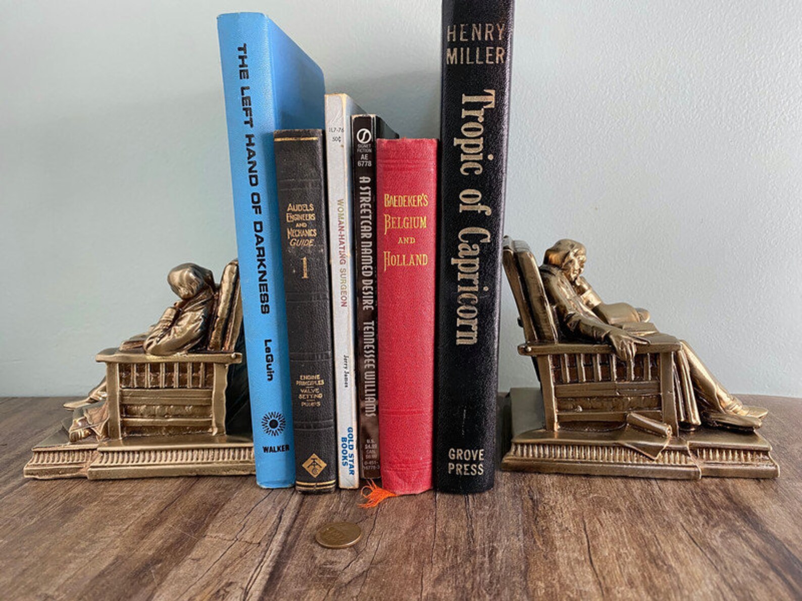 Vintage Cast Metal Bookends Pewter Finish Sleeping Scholar | Etsy