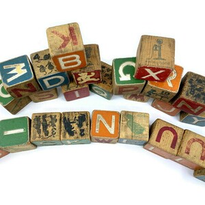 Vintage Wooden Toy Blocks - Etsy