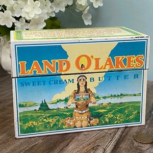 Vintage Land O Lakes Butter Recipe Box With Original Cards Etsy